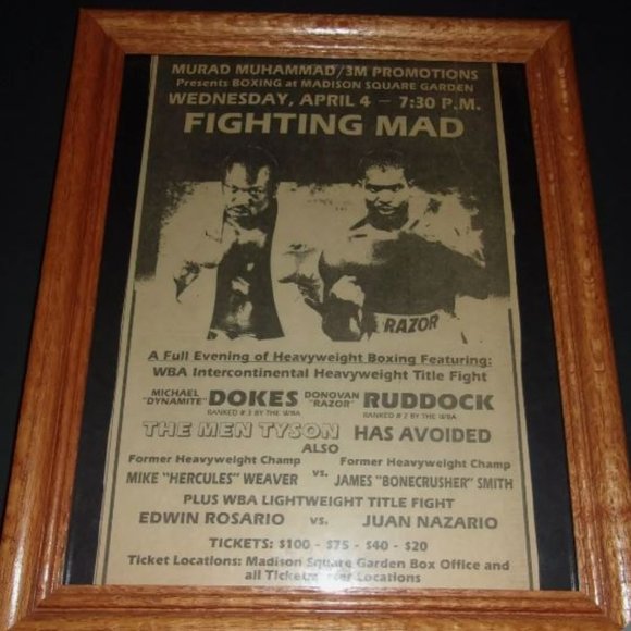 Other | Michael Dokes Vs Razor Ruddock Old Newspaper Advertisement ...